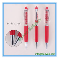 China metal floater oil pen, metal fluit oil ball pen with customized sliding logo supplier