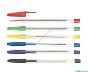 China simple ball point pen in color barrel for school use,long writing length supplier