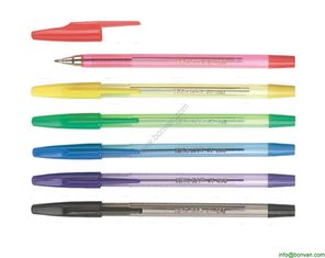 China transparent simple office ball point pen,cheap price pen supplier