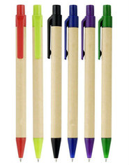 China eco paper barrel promotional gift pen ,green ball pen with logo printing supplier