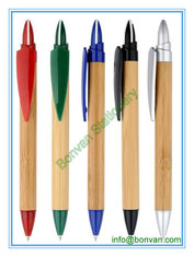 China plastic bamboo ball pen with logo branding for gift advertising supplier