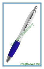 China white barrel plastic ball pen promotional, white plastic pen supplier