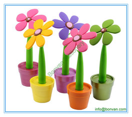 China flower shape promotional pen,potted plant shaped gift pen for desk tap promotion supplier