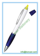 China plastic highlighter ball pen, advertising highlighter and ball pen supplier