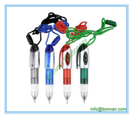 China plastic lanyard pen, promotional lanyard ball pen supplier