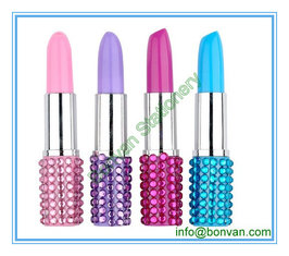 China plastic lipstick pen, lipstick style promotional ball pen supplier