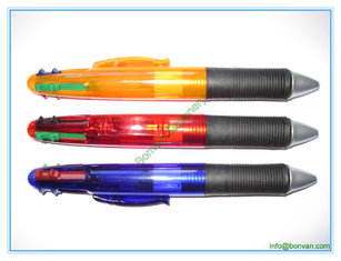 China plastic multi-color pen,four color ink ball pen supplier