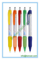 China plastic banner ball pen, two sides printed paper banner ball pen supplier