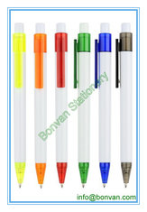 China white body plastic ball pen, white promotional pen supplier