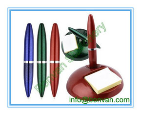 China stand ball point pen with stick note for gift use supplier