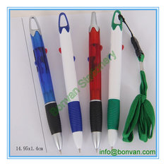 China stylish multi color plastic Promotional Ballpen with lanyard supplier