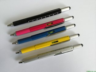 China tool pen,6 in 1 Tool Pen, top touch and scale multifunction metal pen supplier