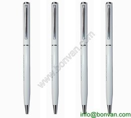 China cheap metal pen, white body promotional gift ball pen supplier