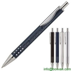 China silver trim metal pens,click silver aluminum ball pen supplier