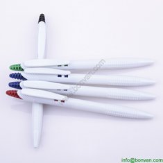 China plastic ball pen,corn style click white ball pen,white plastic ballpen supplier