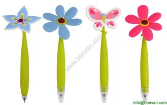 China novel pen,flower pen,flower design promotional plastic pen supplier