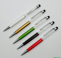 China promotional crystal ball pen with phone screen touch tip, touch crystal pen supplier