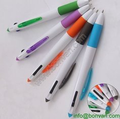 China retractable multi color ballpen, advertising logo printed multi color ballpen supplier