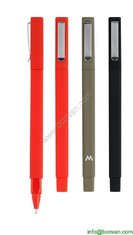 China rubber sprayed square ball pen, square rubber gift ball point pen supplier