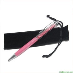 China gift use flocking bag packed gift meta pen,bag gift metal pen supplier