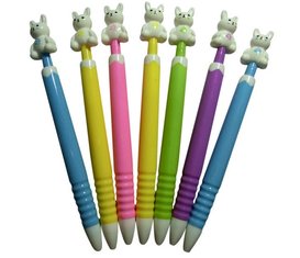 China animal top button gift school children promotional ball pen,animla style ballpoint pen supplier