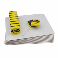 China 3mm personalized pack lapboard plain whiteboard set with eraser for Aamzon selling supplier
