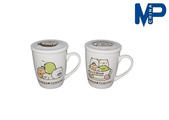 Practical Office Ceramic Custom Ceramic Mugs Cute 201mL-300mL With Cover
