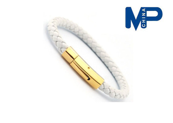 Personalized colorful leather metal bangle smart bracelet Camel