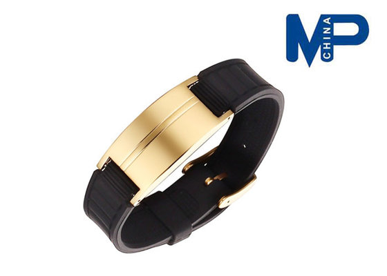 Stainless steel silica gel metal bangle bread magnetic bracelet Unisex