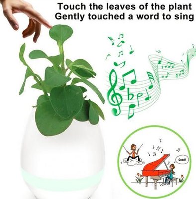 Music Flower Pot K3 Portable Bluetooth Speaker Changeable Colors DC 5V LED Smart Lights
