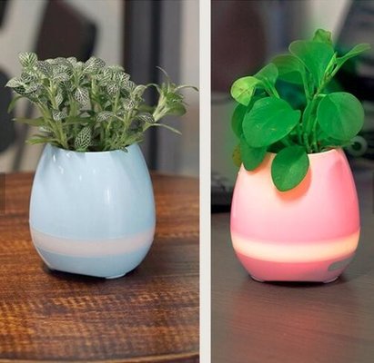Music Flower Pot K3 Portable Bluetooth Speaker Changeable Colors DC 5V LED Smart Lights