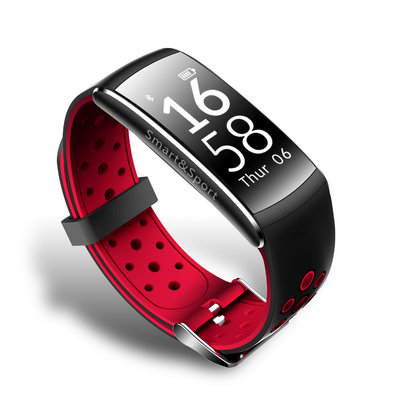 0.96 Inch LED Smart Watch 128*64 Dots Size HR Sensor Silicon Labs Si1142 USB Port