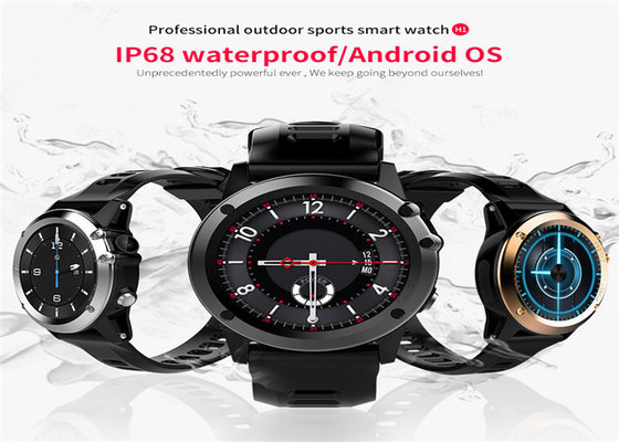 Black Color Touch Screen Watch Android , Bluetooth Smart Wrist Watch TPU Bracelet
