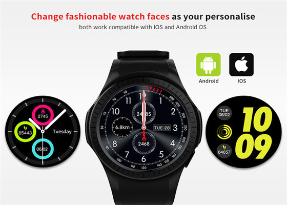 Full Touchable LED Smart Watch Round Screen IP65 Waterproof 120mAh Battery Capacity