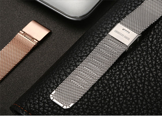 Single Touch LED Smart Watch Milanese Stain Strap Clamp Contact Charging Dock