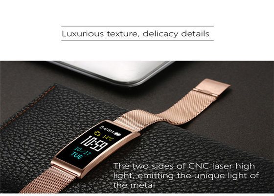 Single Touch LED Smart Watch Milanese Stain Strap Clamp Contact Charging Dock