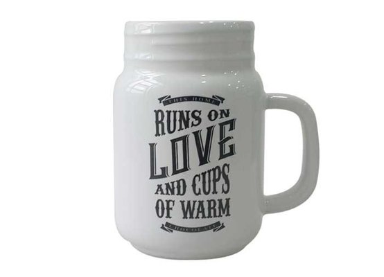 Printing artwork 380ml special shape Stoneware Ceramic cup with Screw thread