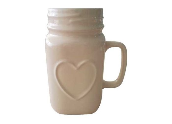 Printing artwork 380ml special shape Stoneware Ceramic cup with Screw thread