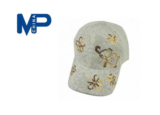 White Kids cute Personalized Baseball Caps with lovely printing spangled brim