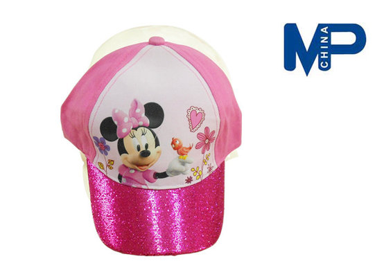 White Kids cute Personalized Baseball Caps with lovely printing spangled brim