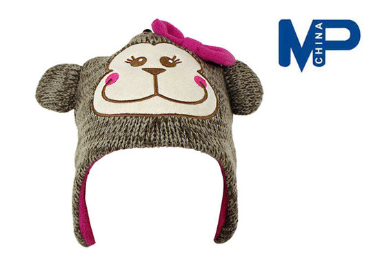 Girls Kids Lovely Animal Embroidery Knitter Beanie Hats for Ski in winter