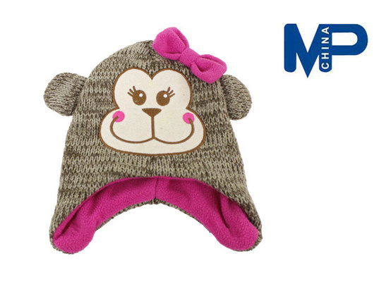 Girls Kids Lovely Animal Embroidery Knitter Beanie Hats for Ski in winter