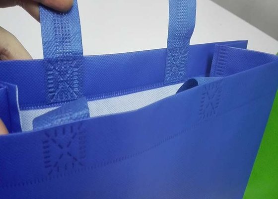 Recyclable biodegradable green / blue Non-woven Shopping Bag for supermarket