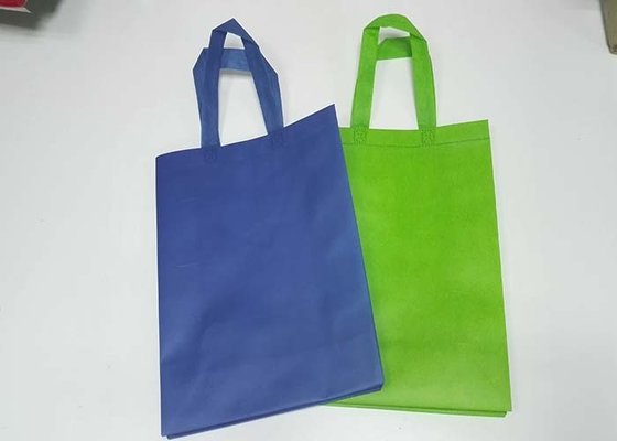 Recyclable biodegradable green / blue Non-woven Shopping Bag for supermarket