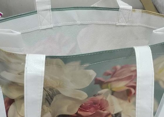 Silk Screen Printing Tote Bag , Recycled Sales Promotional Shopping Bags