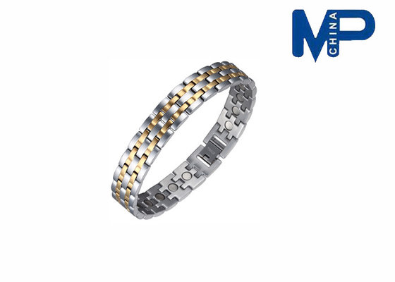 Magnets Stainless Steel Metal Bracelet Custom Adjustable For Unisex girls / boy