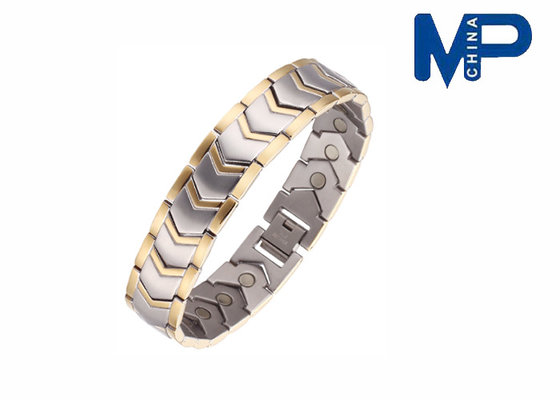 Magnets Stainless Steel Metal Bracelet Custom Adjustable For Unisex girls / boy