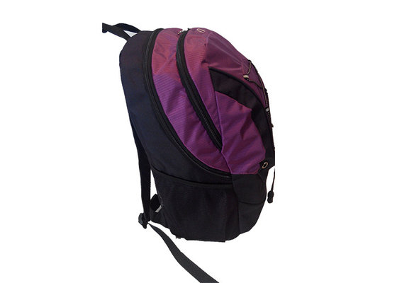 600D Polyester Embroidery logo Fashionable Backpack With Two side mesh pocket