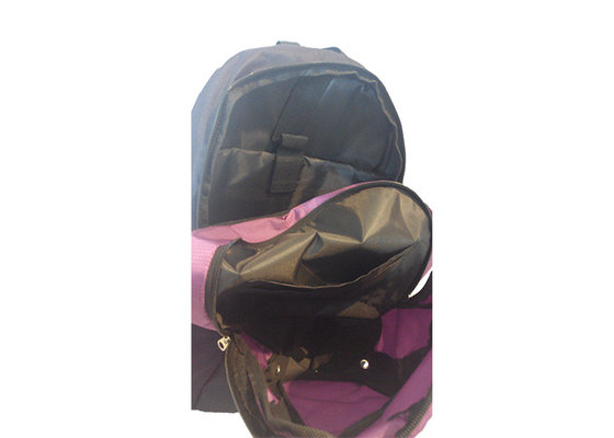 600D Polyester Embroidery logo Fashionable Backpack With Two side mesh pocket
