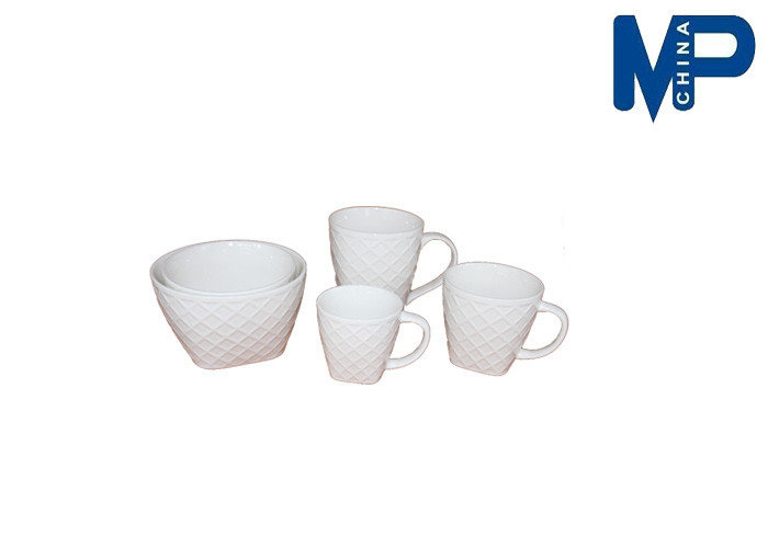 Porcelain Custom Ceramic Mugs Bowl Suit Size Car Coffee Tea Cups Originality White Bone